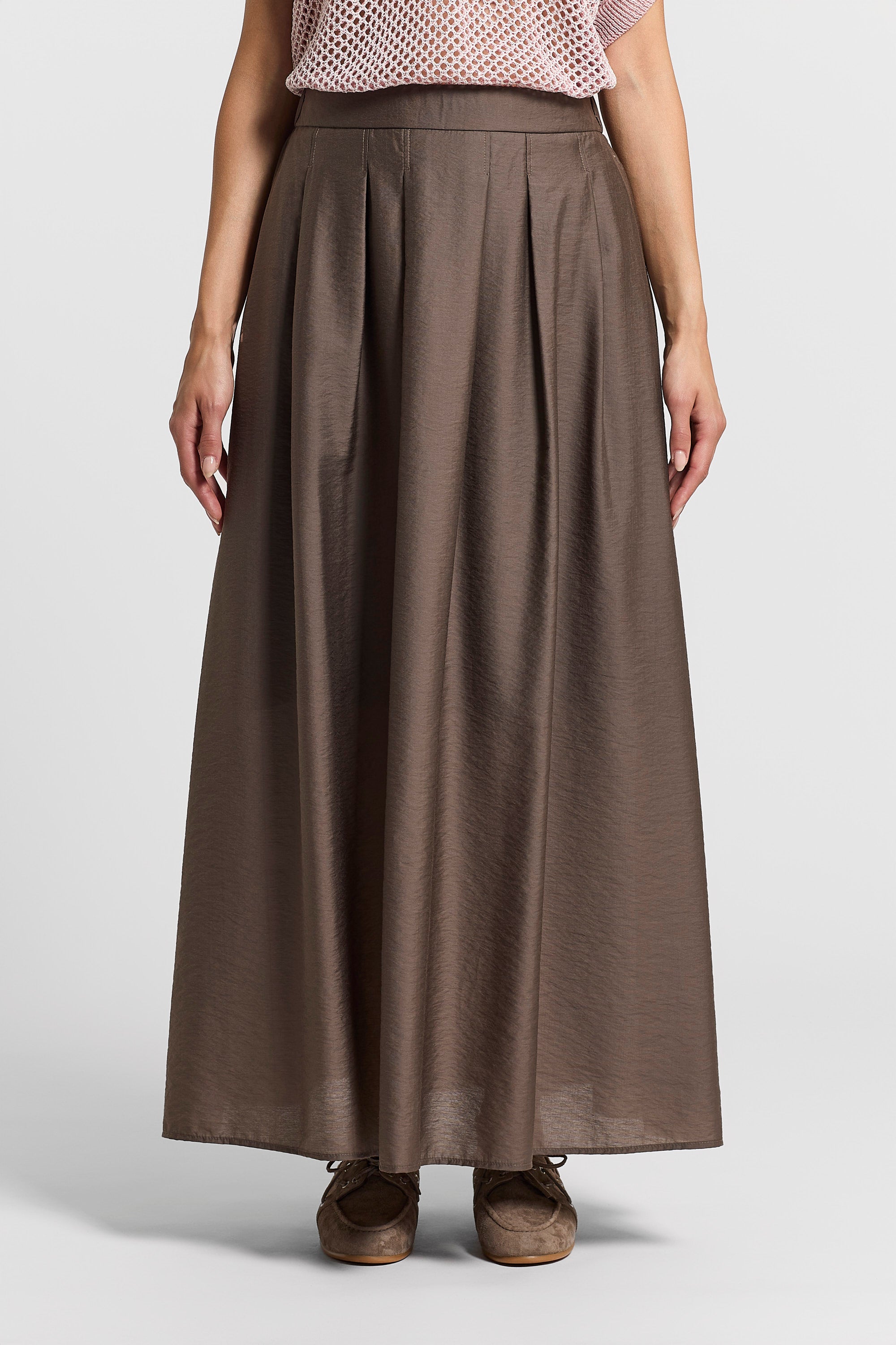 Flared lyocell-blend fabric skirt | Peserico