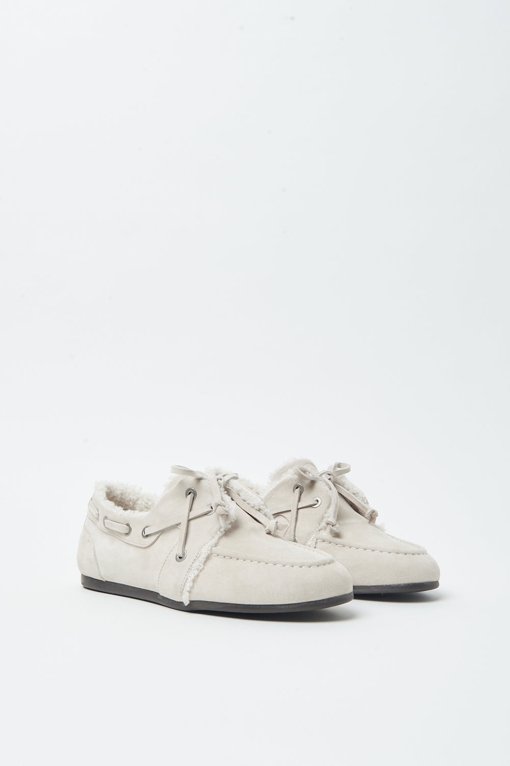 Suede loafers with faux fur detailing | Peserico