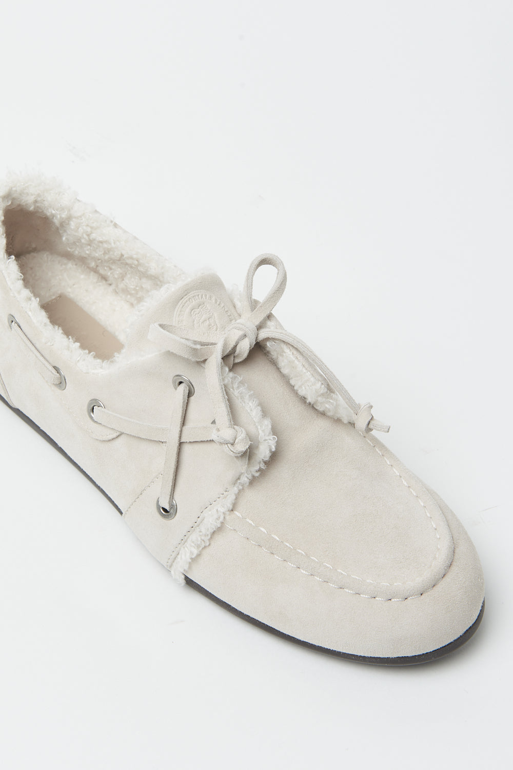 Suede loafers with faux fur detailing | Peserico