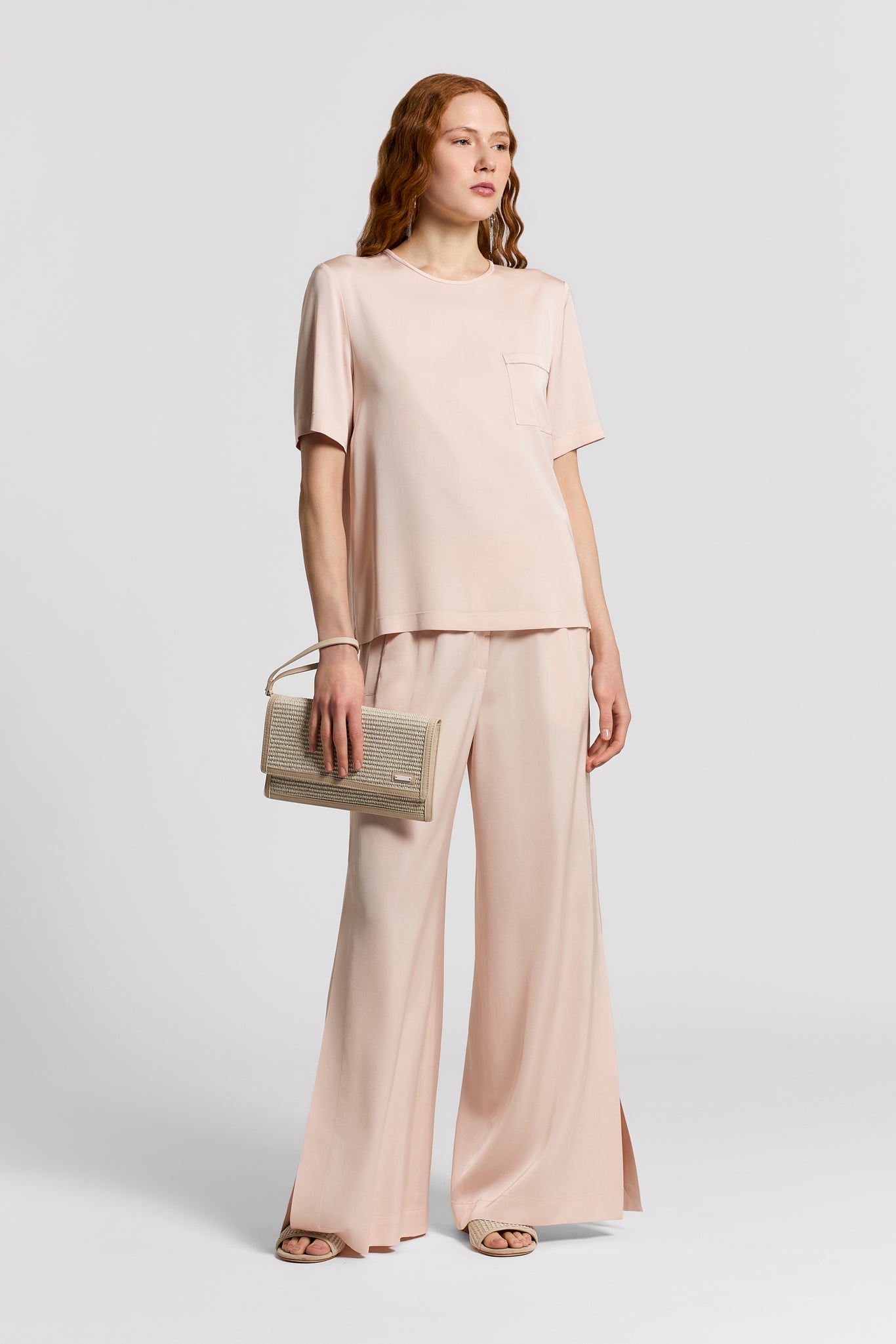 Viscose satin T-shirt | Peserico