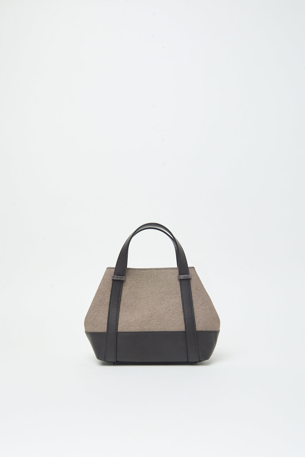 Itinera canvas and leather mini tote bag | Peserico